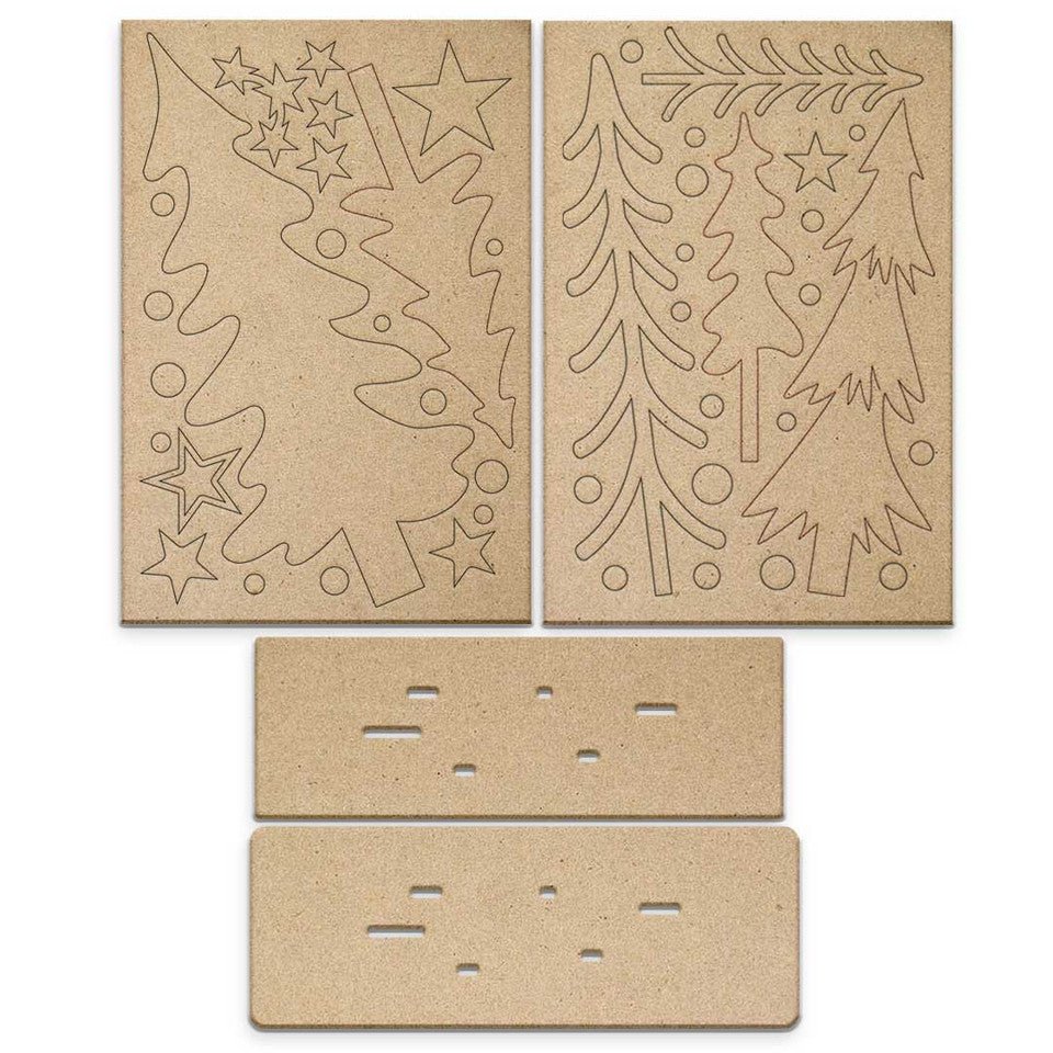 3D Christmas Tree Forest MDF Wood Blank Craft Kit by Polkadoodles