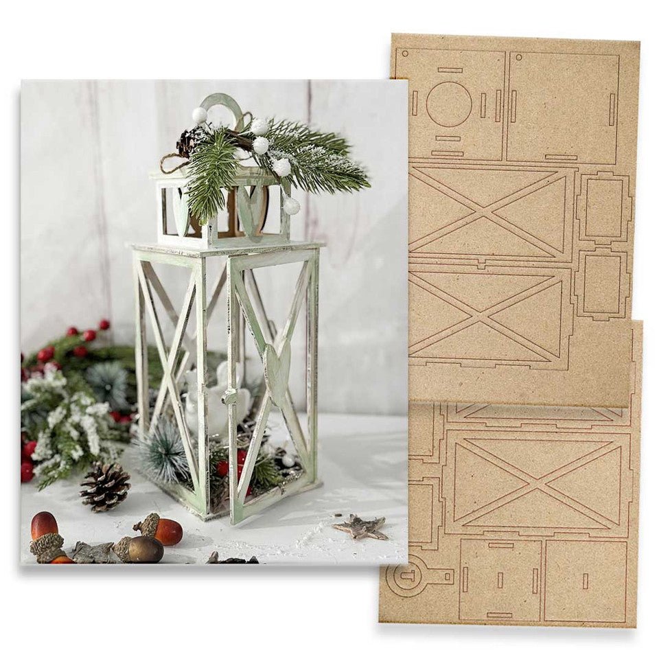 3D Medium Star Lantern MDF Wood Blank Craft Kit by Polkadoodles