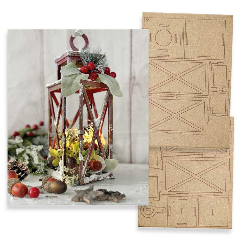 3D Small Lantern MDF Wood Blank Craft Kit by Polkadoodles