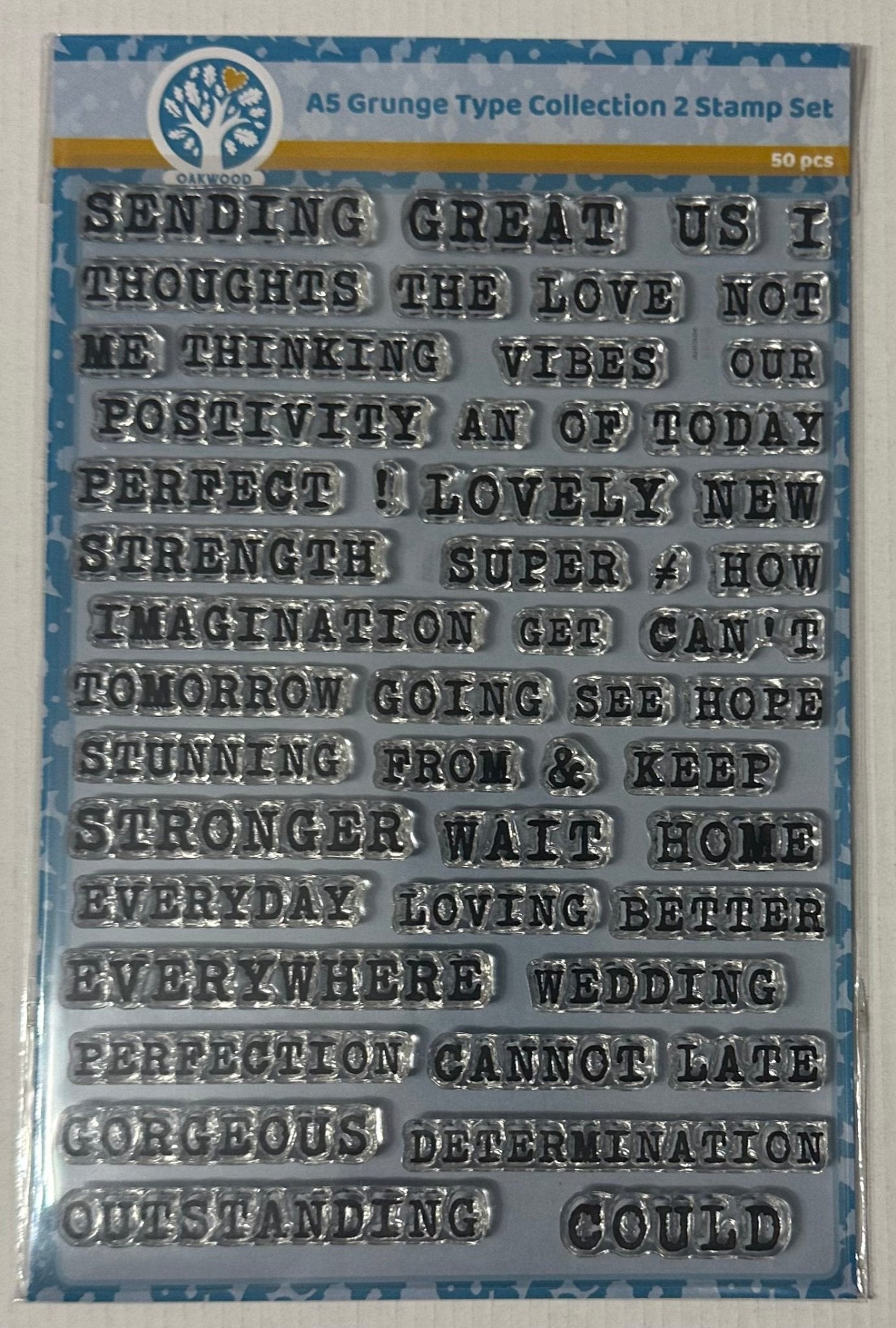 A5 Grunge Type Collection 2 Stamp Set by Oakwood