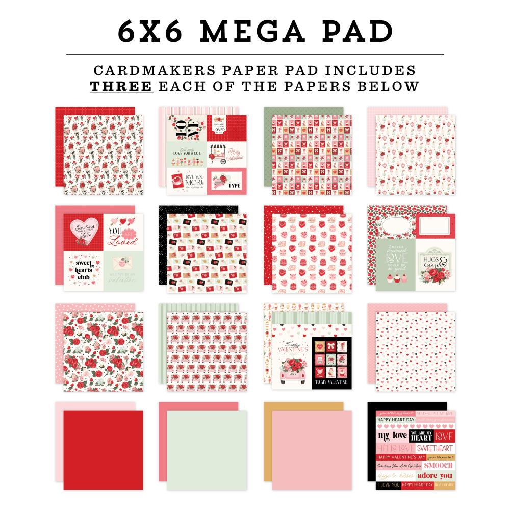 Be Mine 6"x6" Mega Pad 48 Sheet Paper Pad by Carta Bella