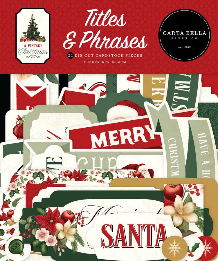 Carta Bella A Vintage Christmas Titles & Phrases Ephemera
