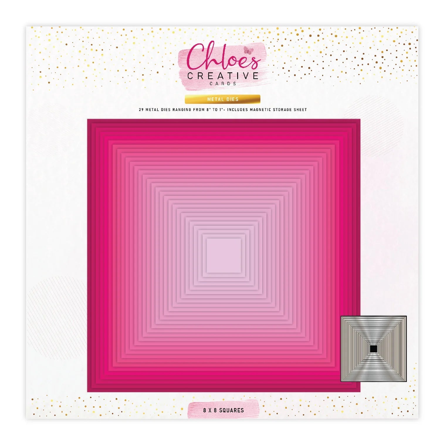 Chloes Creative Cards 8x8 Basic Squares 29 Nesting Metal Dies Set