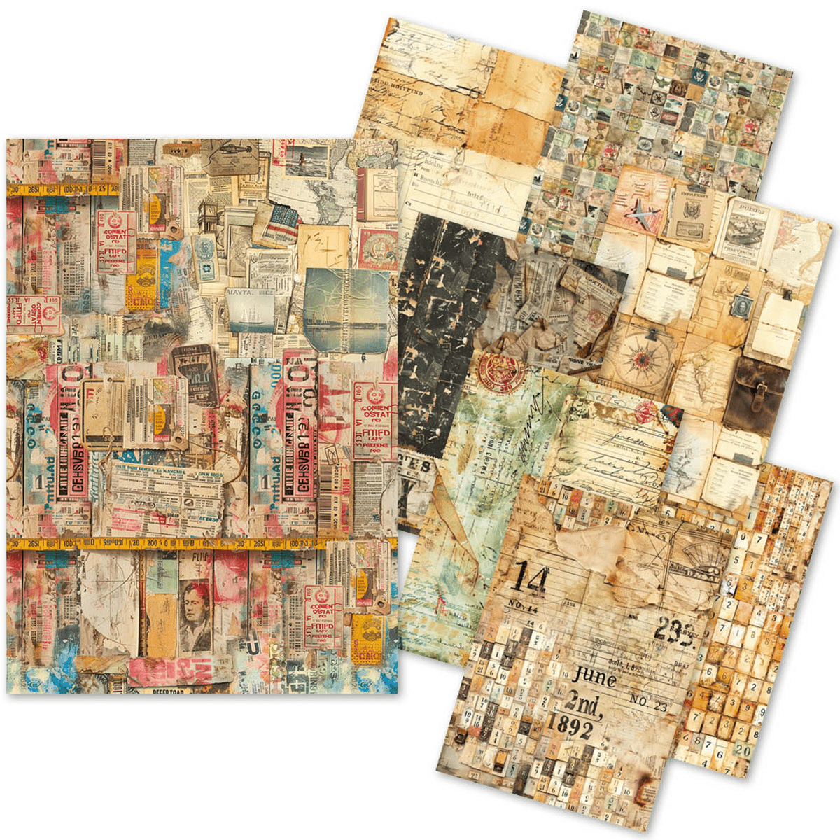 Ciao Bella Craftmix Journey Ahead Mixed A5 Paper Pack - 8 Sheets (Tiss