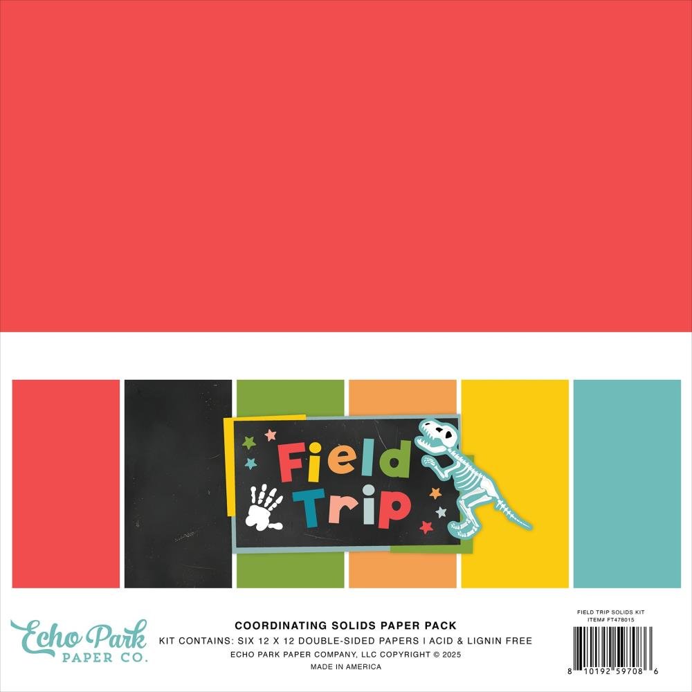 Field Trip Solids Paper Collection Kit 12"X12" by Echo Park