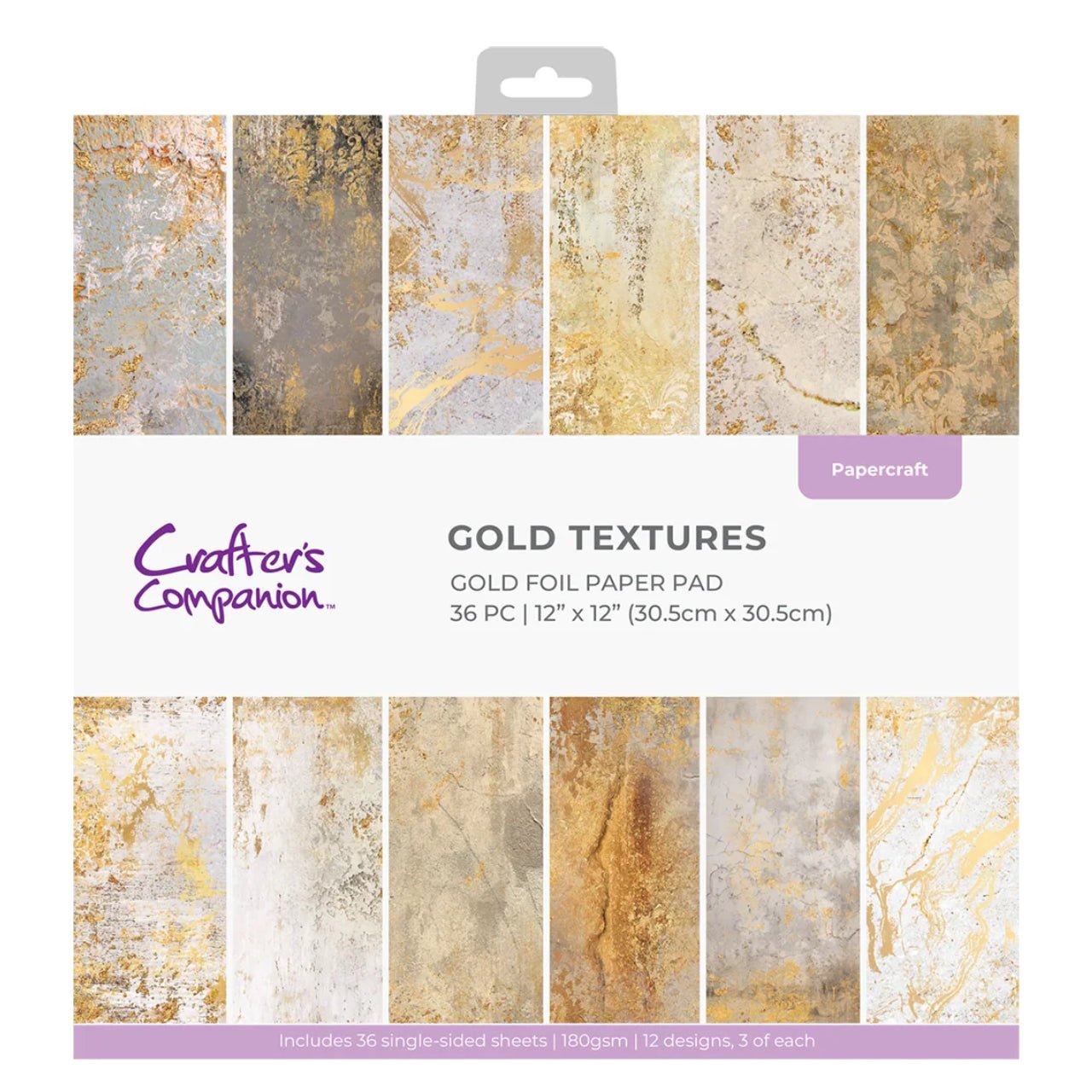 Gold Textures 12"x12" Gold Foil Paper Pad by Crafter's Companion