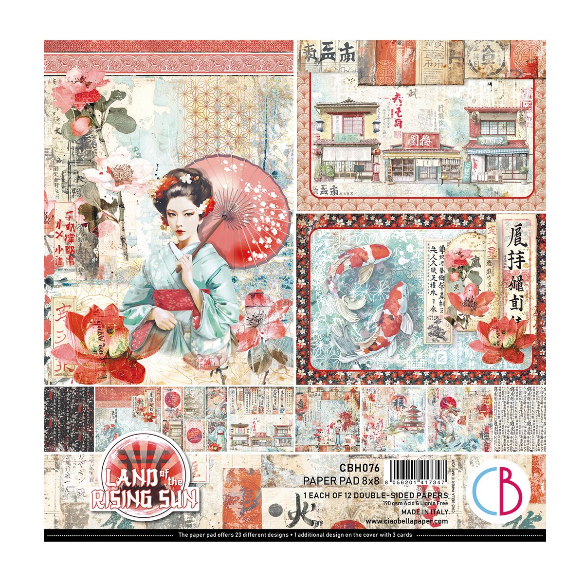 Land Of The Rising Sun Paper Pad 8 x 8 by Ciao Bella