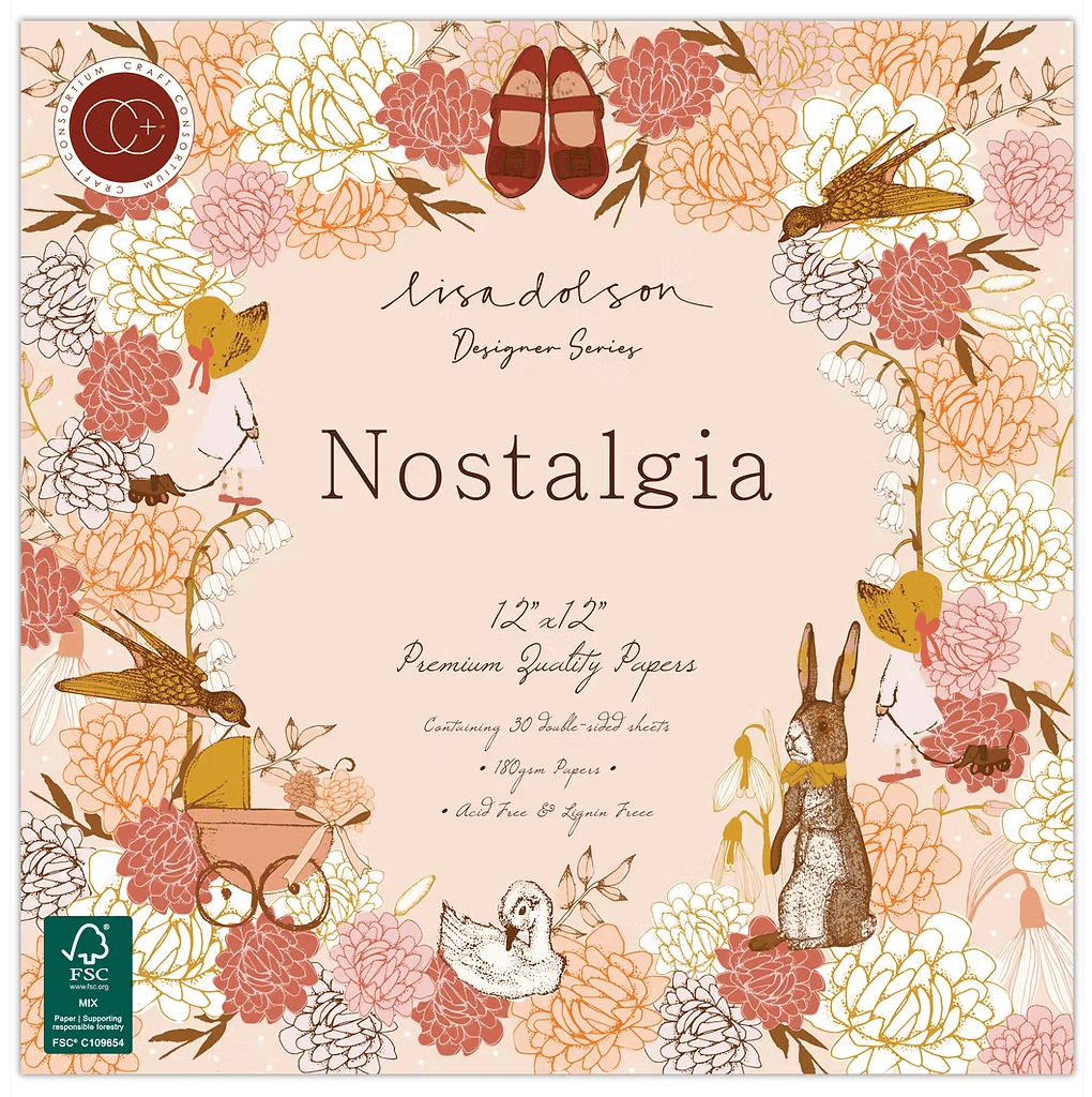 Nostalgia - 12"x 12" - Premium Paper Pad by Lisa Dolson - Craft Consor