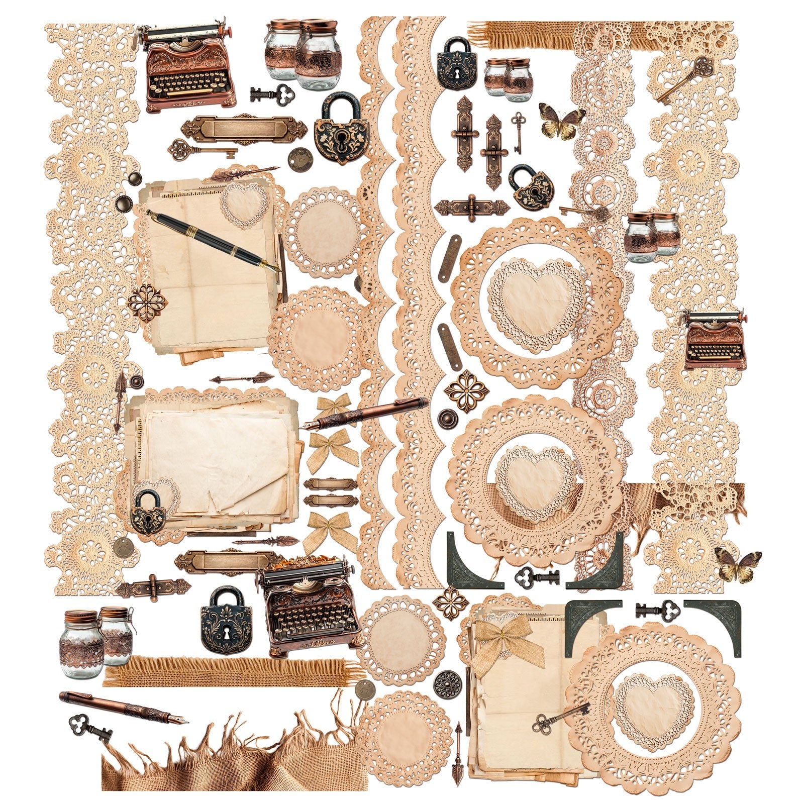 Nostalgic Memories 82 Piece Laser Cut Ephemera by 49 and Market