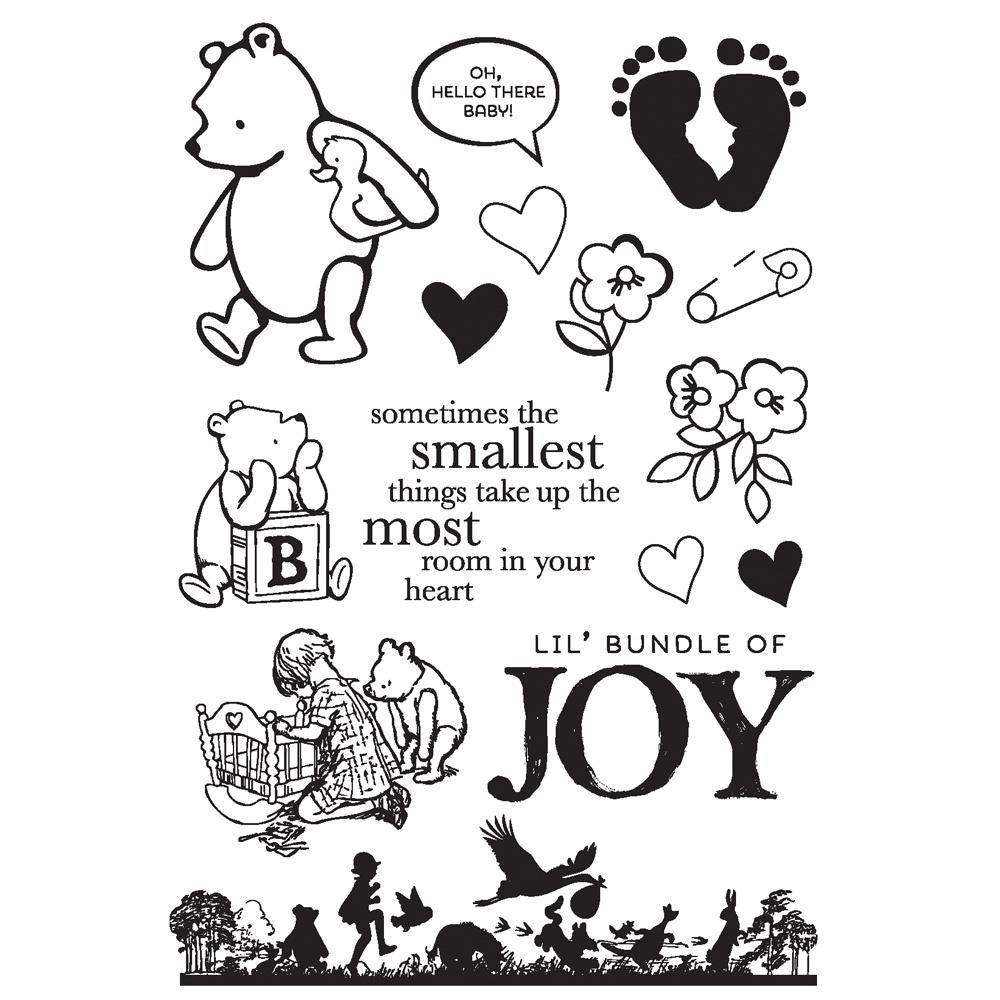 Say Cheese Classic Pooh Baby Bundle of Joy Stamps By Simple Stories