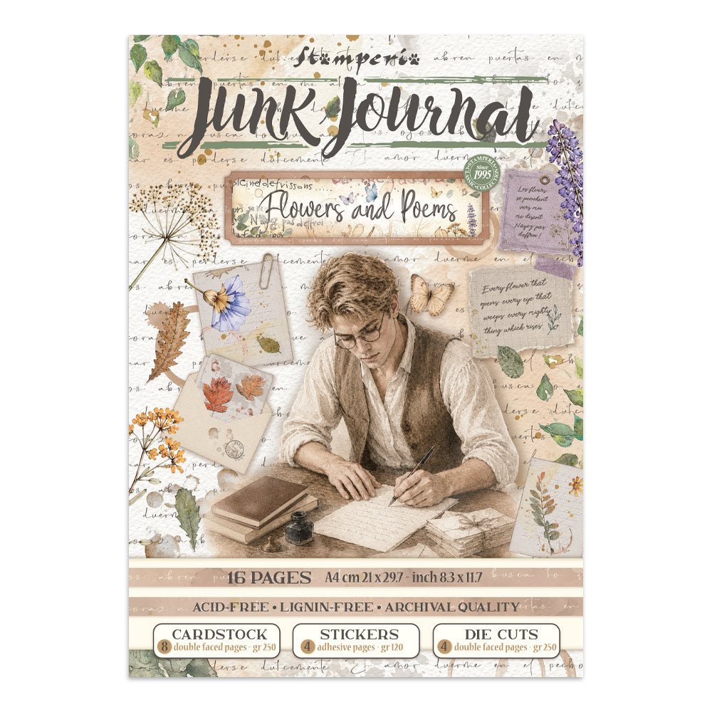 Stamperia Flowers and Poems A4 Junk Journal | Mixed Media | SBJK31 ...