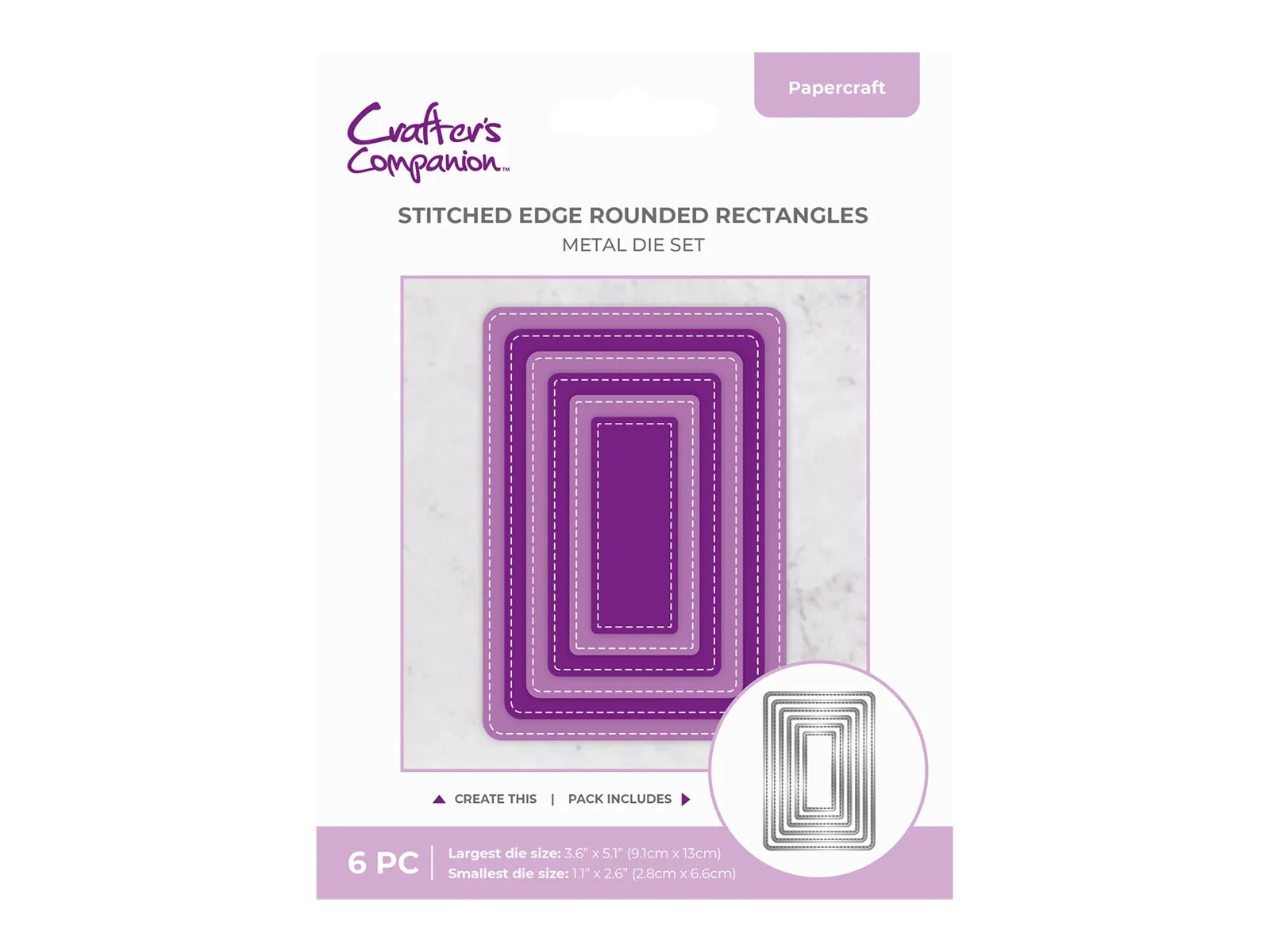Stitched Edge Rounded Rectangles Die Set by Crafter's Companion