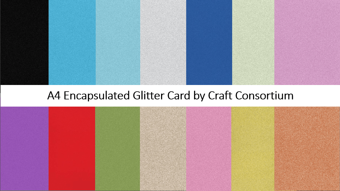 The Essential Non Shedding Encapsulated A4 Glitter Card in Various Col