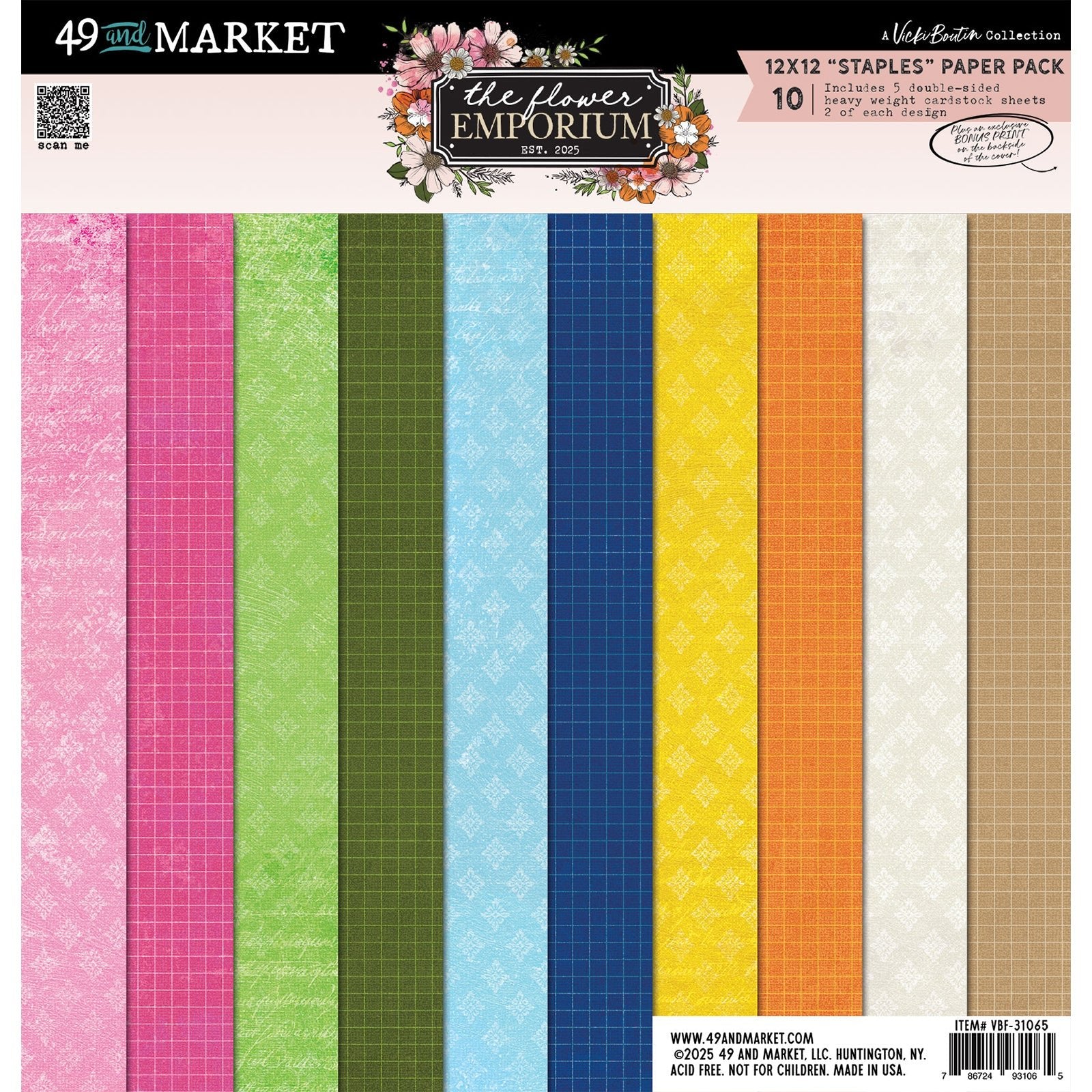 The Flower Emporium 12×12 “Staples” Paper Pack by 49 and Market