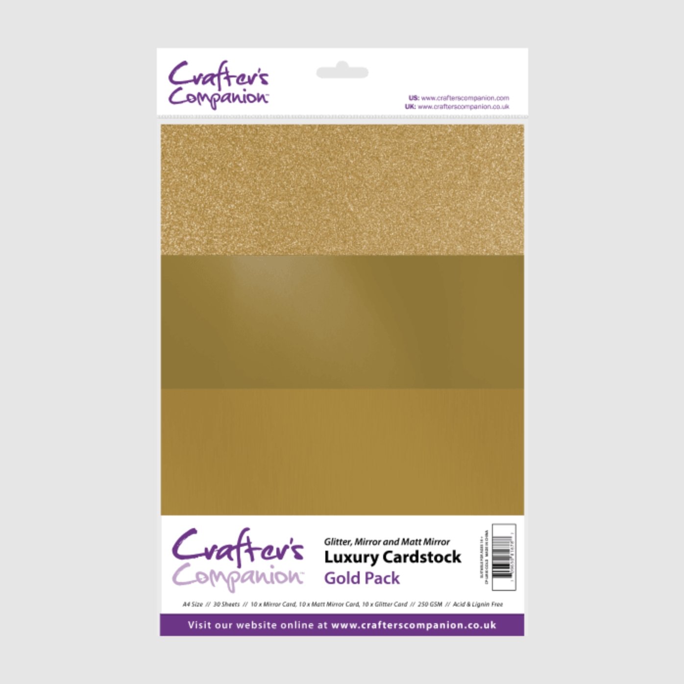 A4 Luxury Cardstock Pack Gold by Crafters Companion