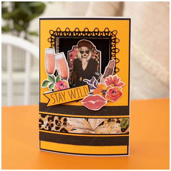 Sara Signature Wild at Heart Stencil and Clear Acrylic Stamp Glamour G